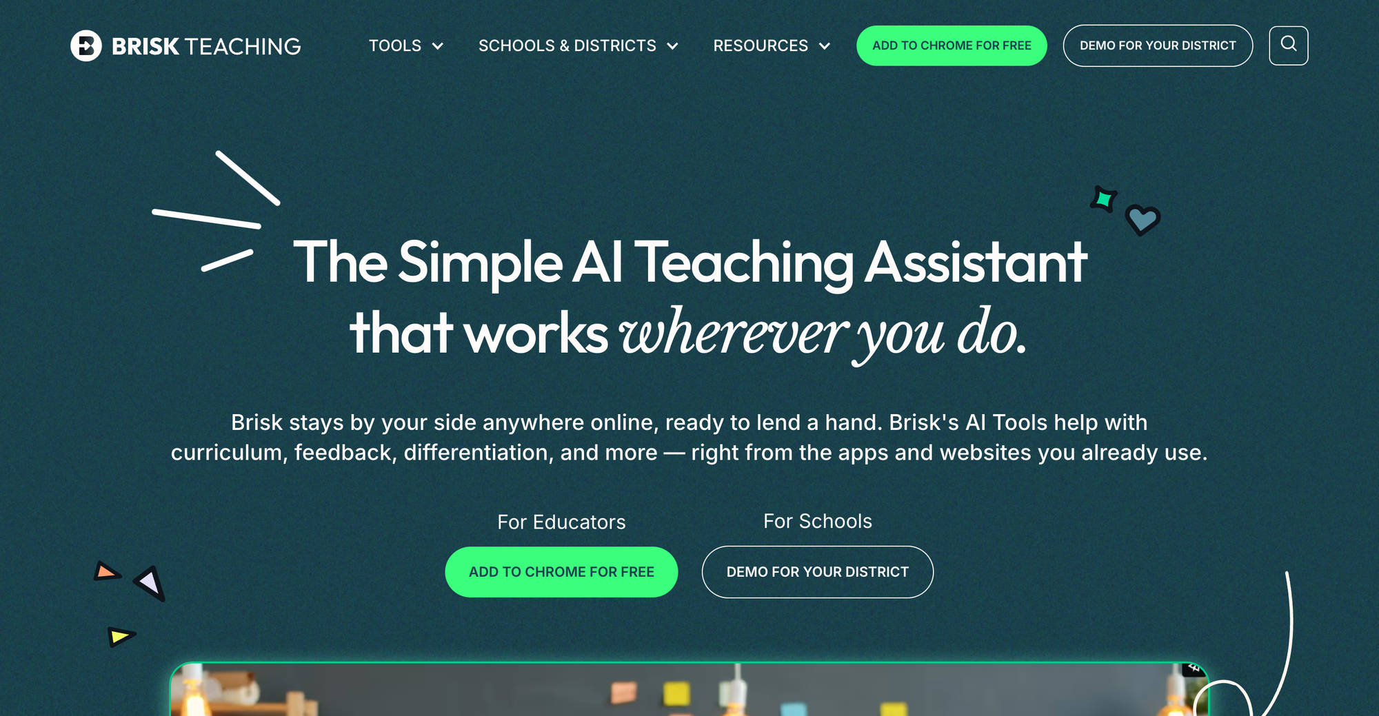 Brisk Teaching is a Chrome-based AI assistant designed to streamline ...